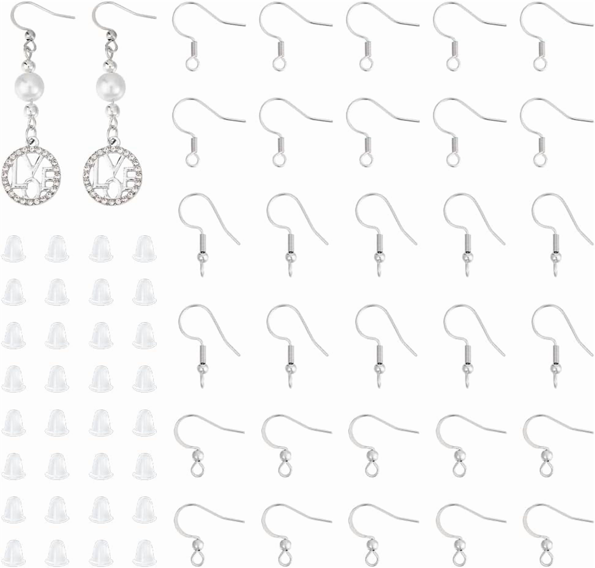 150Pcs 3 Styles Stainless Steel Earring Hooks Ear Wire with Loops ...