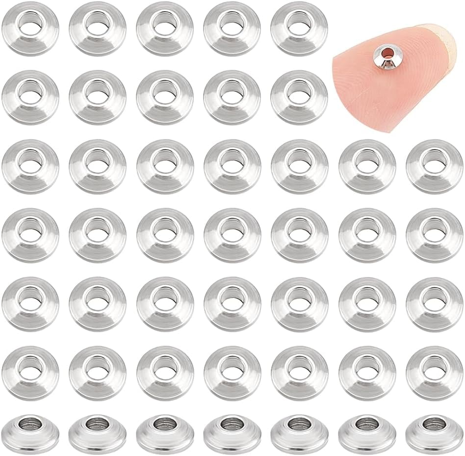 150Pcs 304 Stainless Steel Smooth Rondelle Beads Stainless Steel Color 4x2.5mm Hole: 1.6mm ...