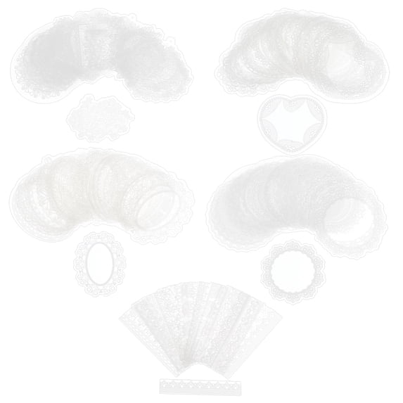 150Pcs 5 Styles Transparent Lace Sticker PET Waterproof Lace Stickers ...