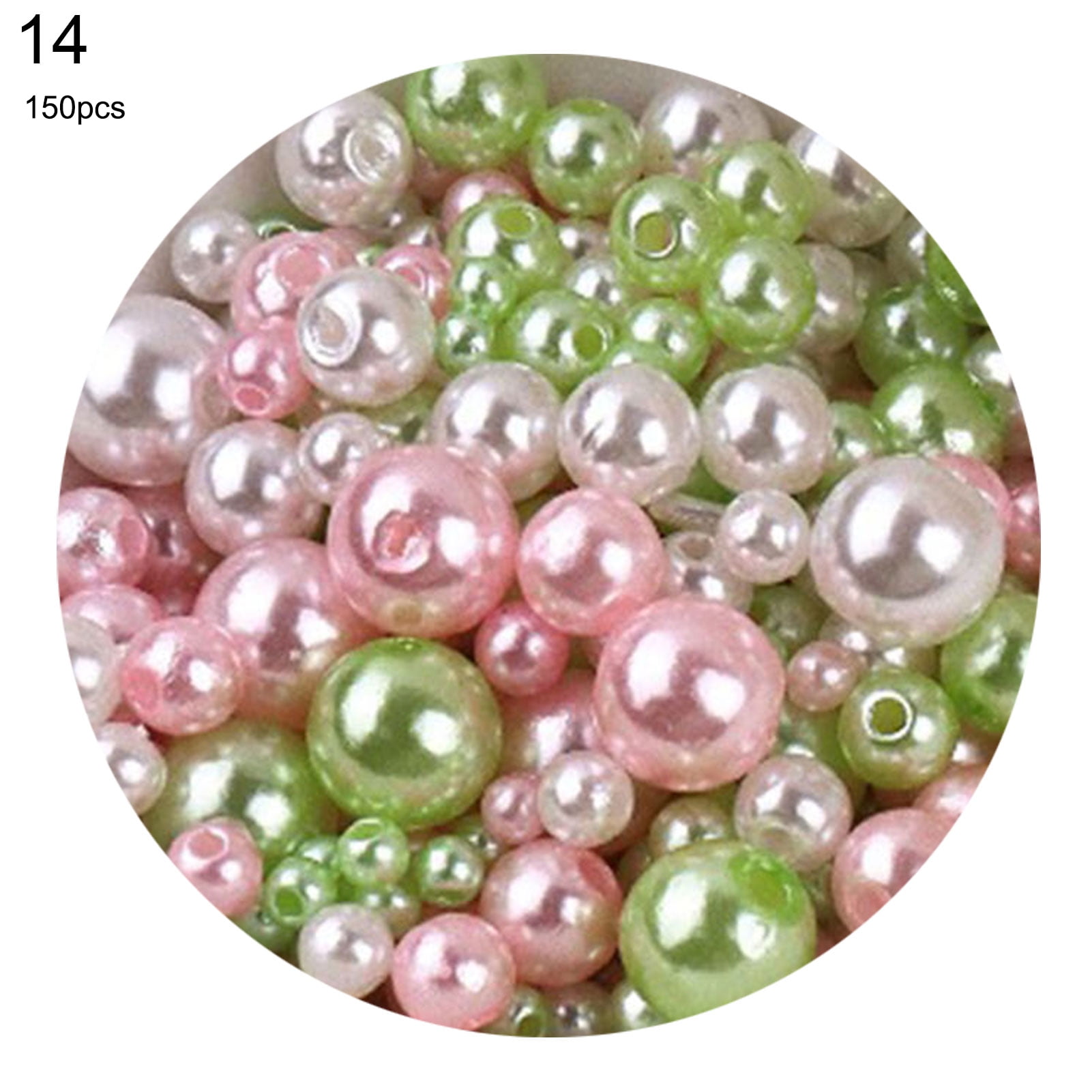 150Pcs/Bag 3-8mm Faux Pearl Beads Perforated Jewelry Making Accessories ...