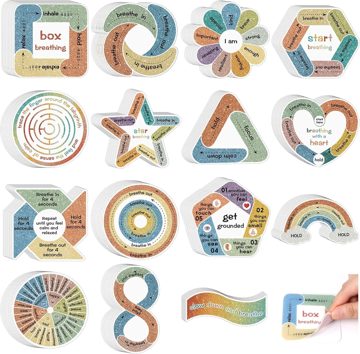 150Pcs Calm Stickers for Anxiety Sensory Textured Sensory Stickers Anti ...