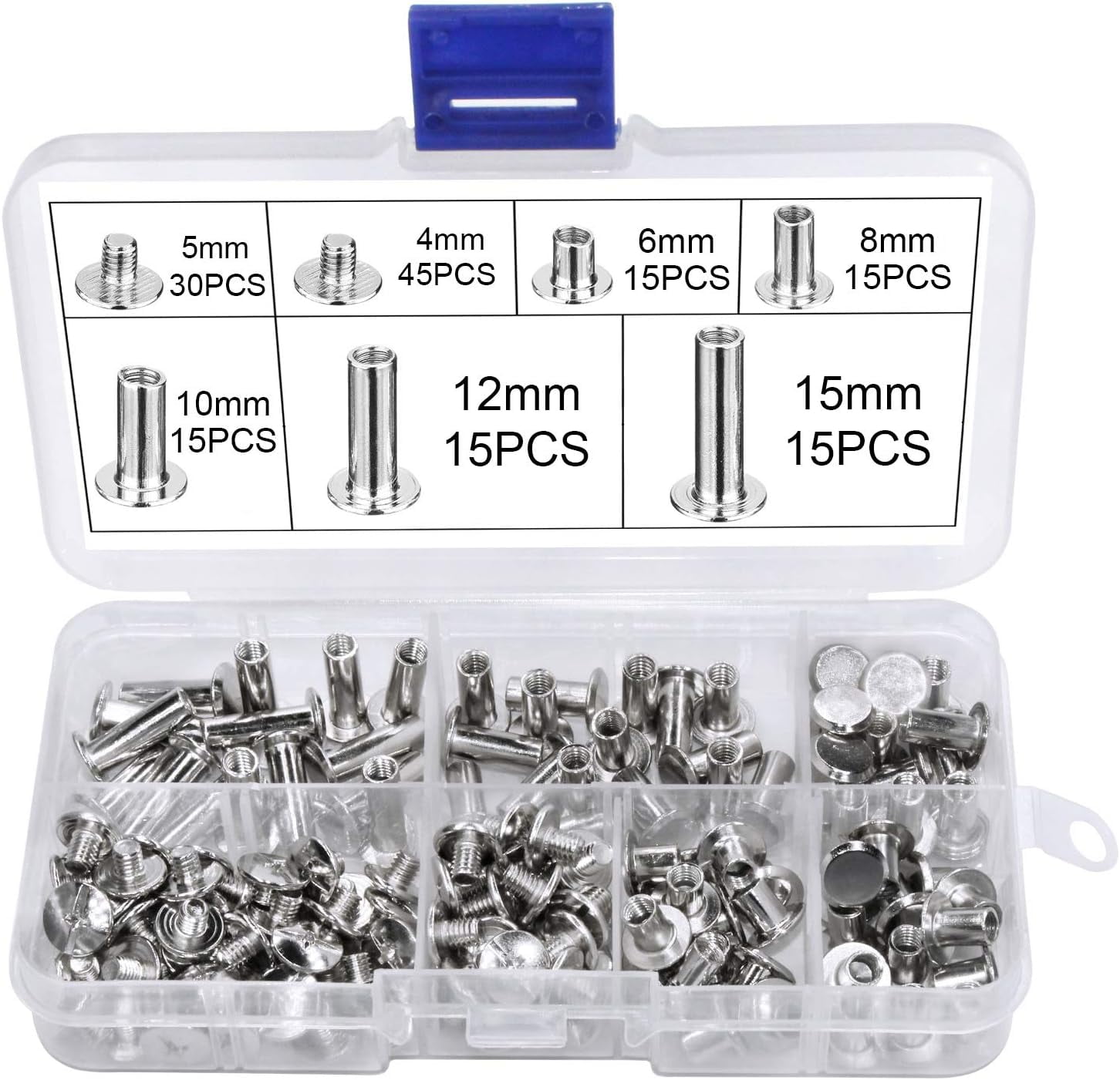 150Pcs Chicago Screws Nail Rivets Screw Flat Rivet Solid Screw Belt ...