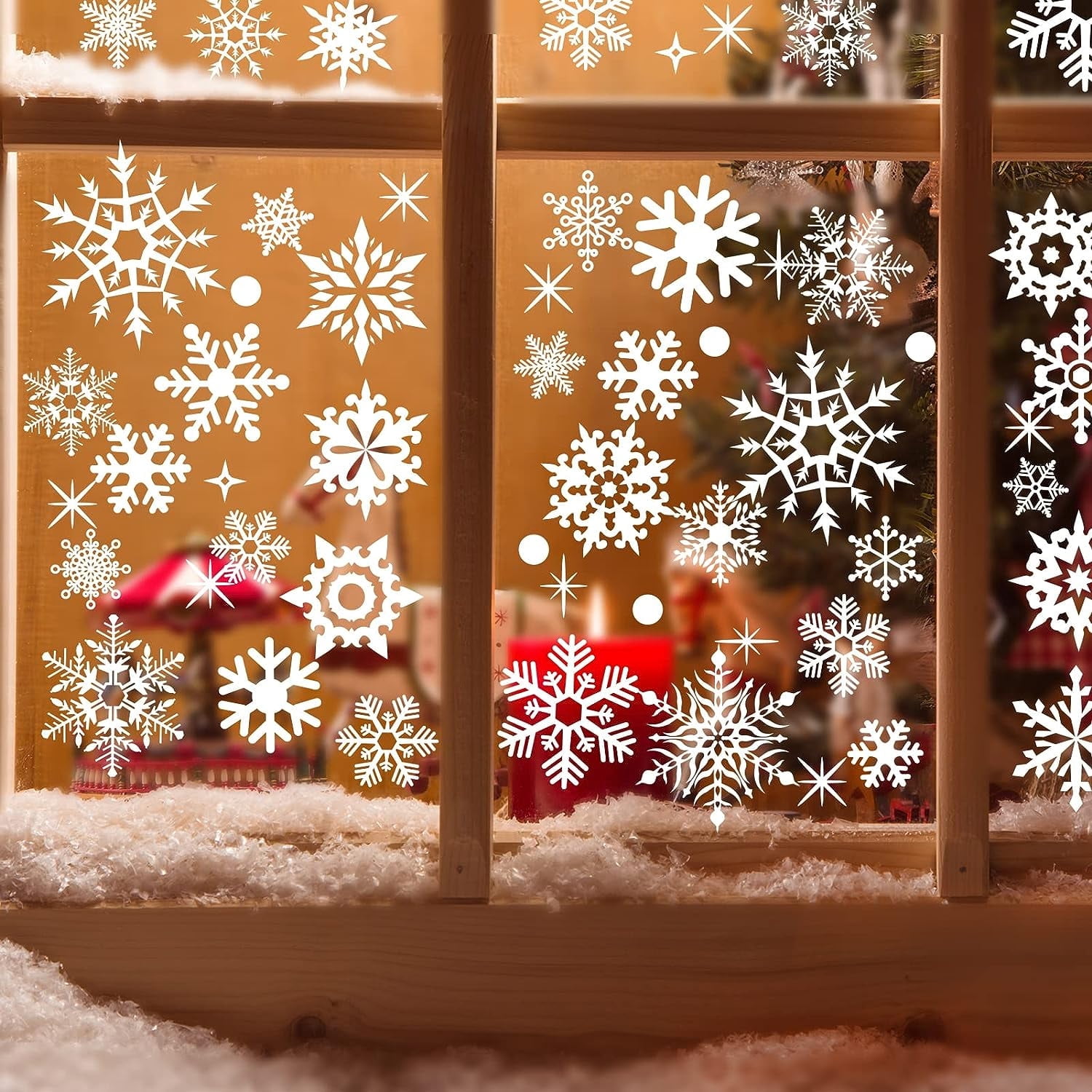 150Pcs Christmas Window Clings Winter Snowflake Glass Decals Stickers ...