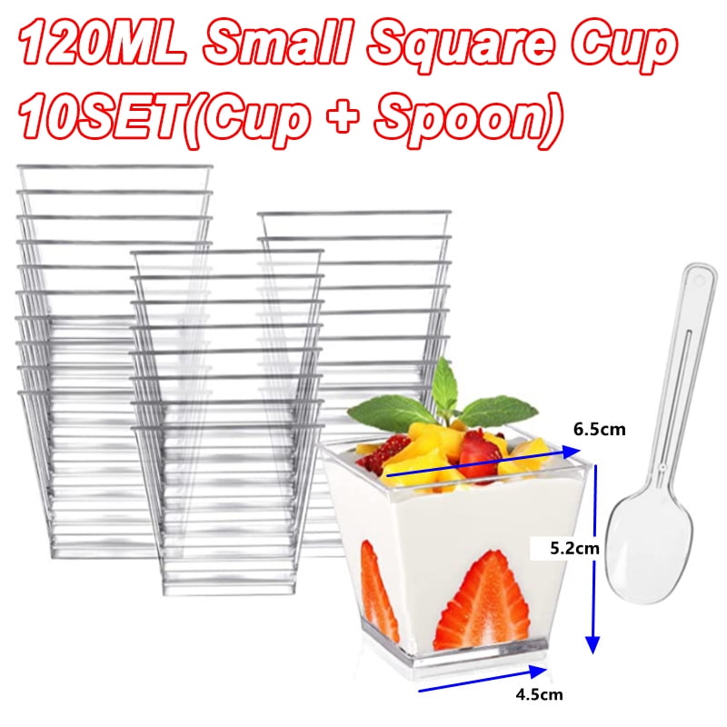 150Pcs Disposable Plastic Mousse Cup Ladder Shaped Cup Pudding Cup ...