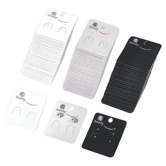 150Pcs Earring Card 3 Colors Earring Display Cards Rectangle Earring ...
