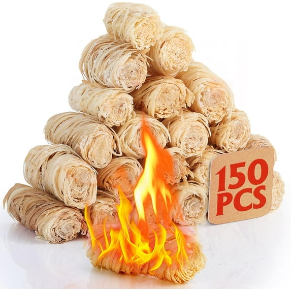 150Pcs Fire Starter - Natural Starters for Campfires,Fireplace, Pellet ...