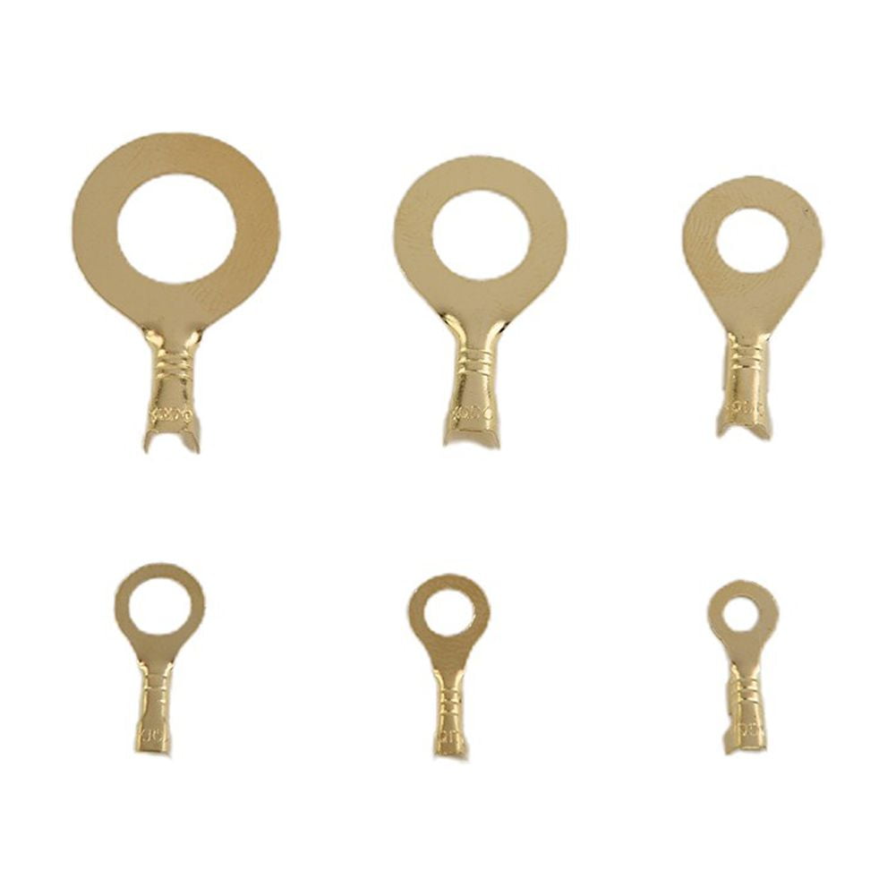 150Pcs / Kit Brass Ring Cable Lugs Ring Copper Crimp Connectors Wire ...