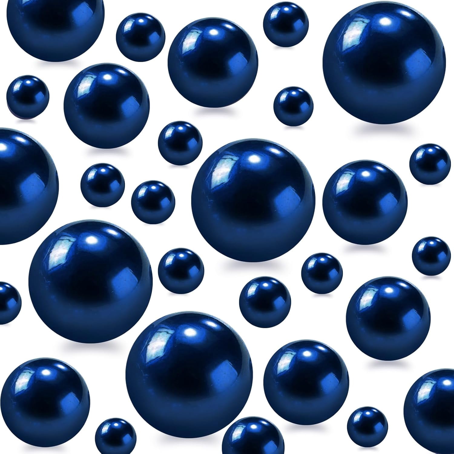 150Pcs Navy Blue Polished No Hole Faux Pearl Beads for Vase Filling ...