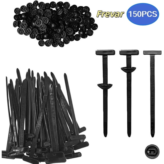 150Pcs Nylon Universal Cable Tie Buckle for Car, Plastic Rivet Grip Zip ...