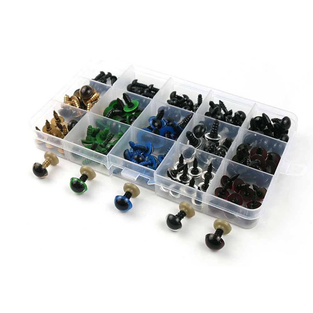 150Pcs Plush Toy Plastic Eyes Nose Set Round Screw Box-Packed Handmade ...