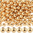 150Pcs Rack Plating Brass Spacer Beads Long-Lasting Plated Round Real ...