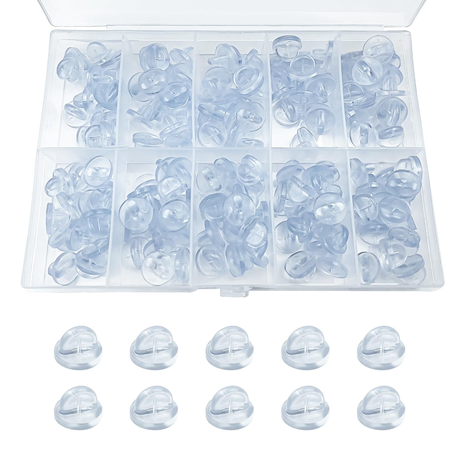 150Pcs Rubber Pin Backs Locking Replacement Multicolor Silicone Pin ...