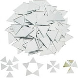 150Pcs Triangle Mosaic Pieces 1x1 inch Small Mosaic Tiles 1mm Thick Non-Stick Mini Glass Mirror ...