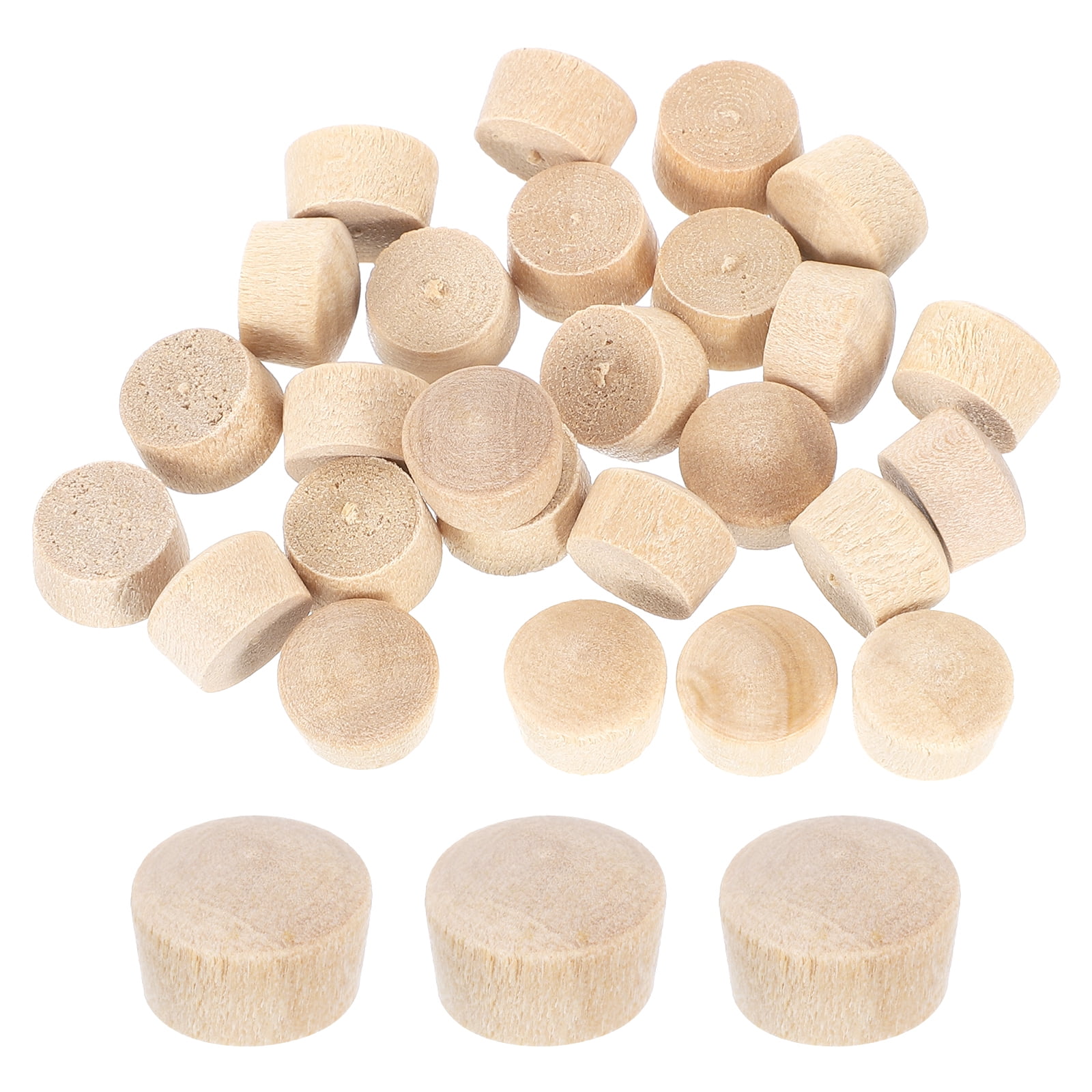 150Pcs Wood Button Plugs, 8mm/0.31" Flat Head Hardwood Screw Hole Plug ...
