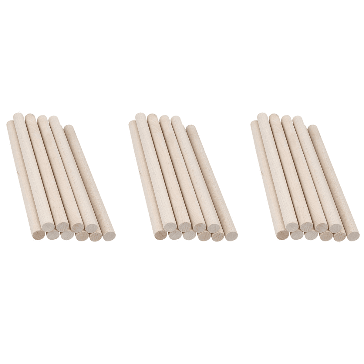 150Pcs Wooden Dowel Rods Unfinished Wood Dowels, Solid Hardwood Sticks ...
