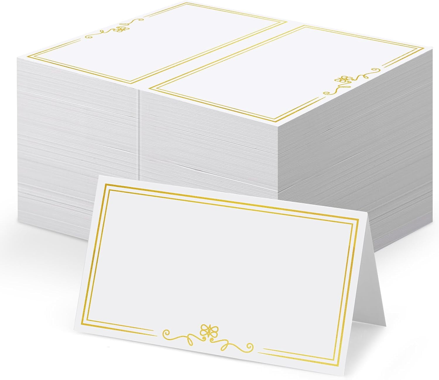 150Pcs s for Table Setting, Small Name Cards with Gold Foil Border 2 x ...
