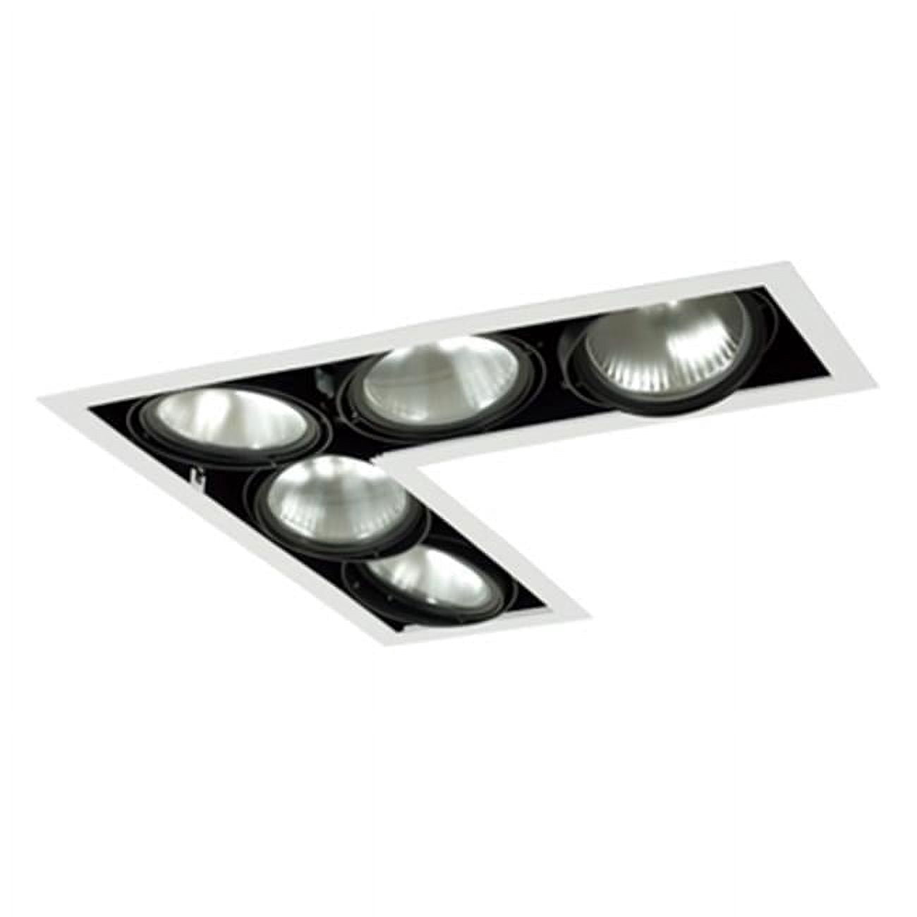 150W 5 Light Double Gimbal Light Corner Recessed Line - White & Black ...
