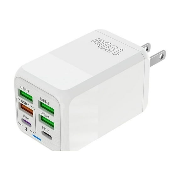 150W 6 Ports Pd QC 4.0 Usb C Fast Charger Wall Adapter Super Fast ...