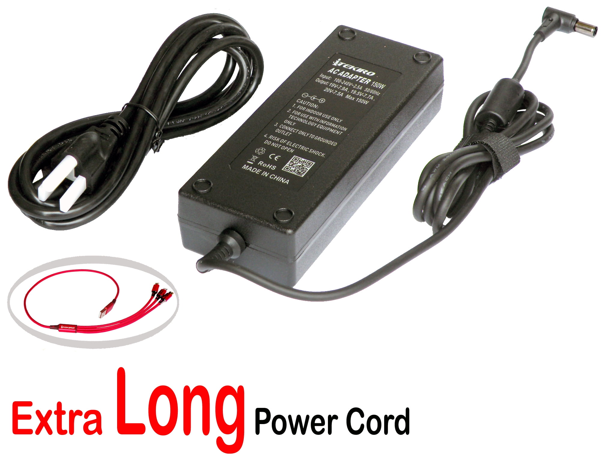 iTEKIRO 150W AC Adapter Charger for MSI Laptops with Power Cord and USB ...
