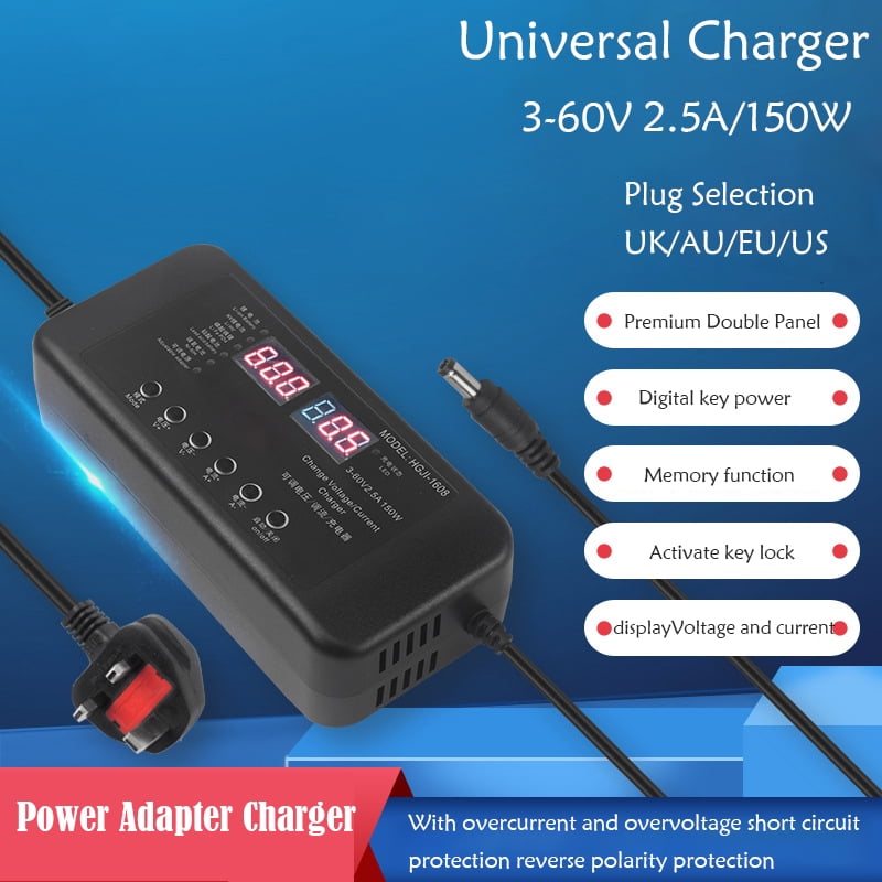 150W Adjustable Power Adapter Charger 3V-60V with Display Screen ...