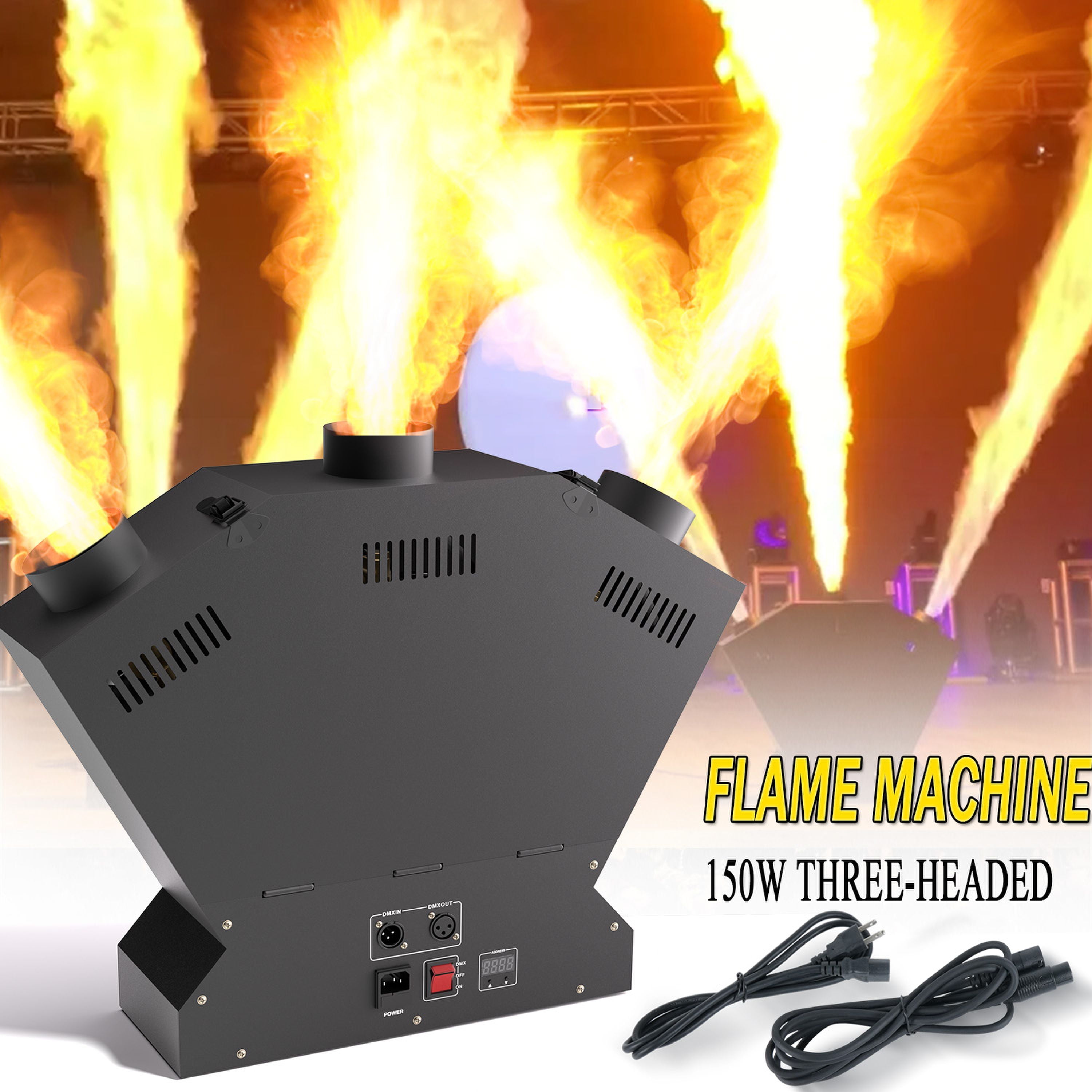 150W Fire Machine,Three-headed Flame Thrower Stage Effect DMX512 Fire ...