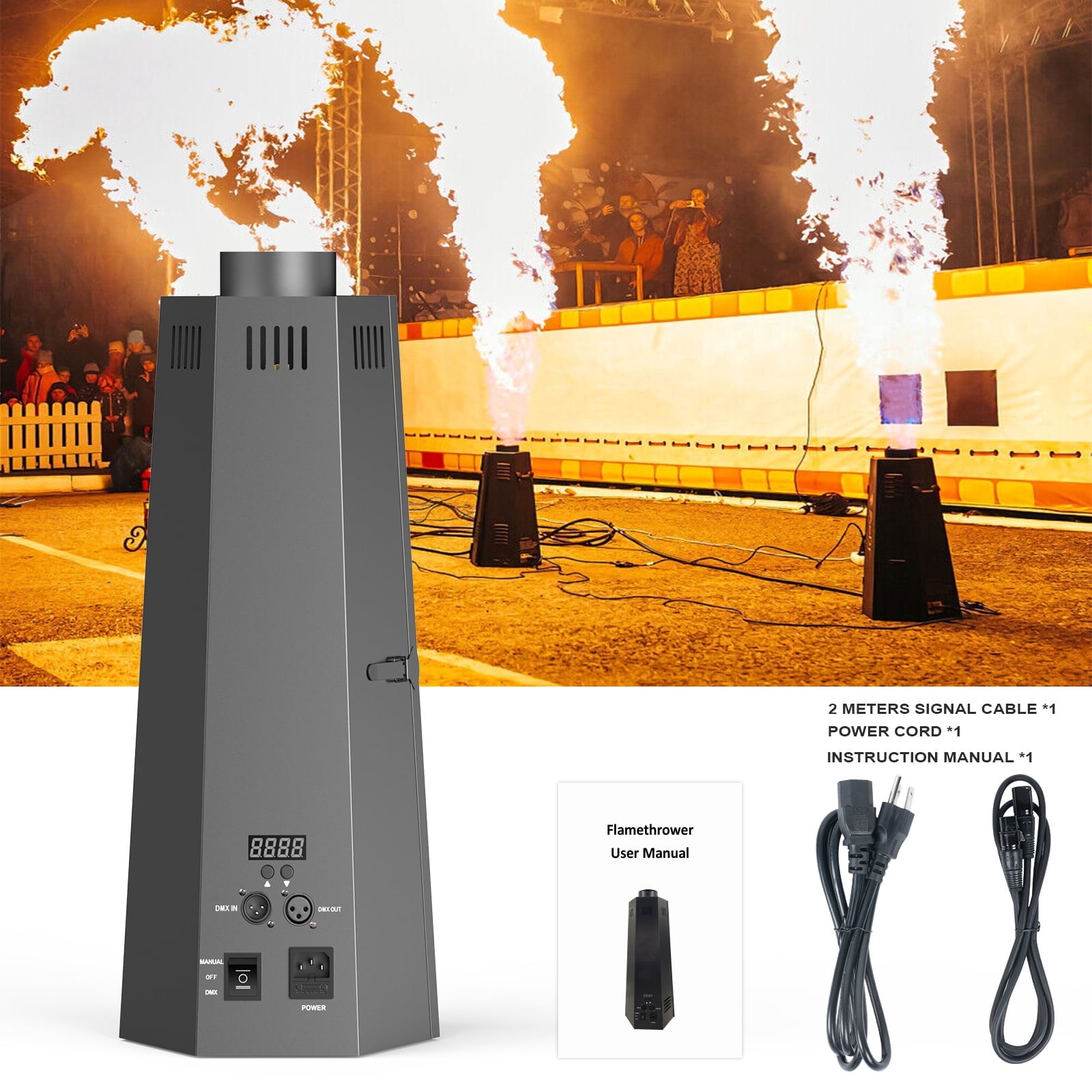 150W Hexagonal Real Flame Machine Thrower Stage Bar DMX512 Flame ...