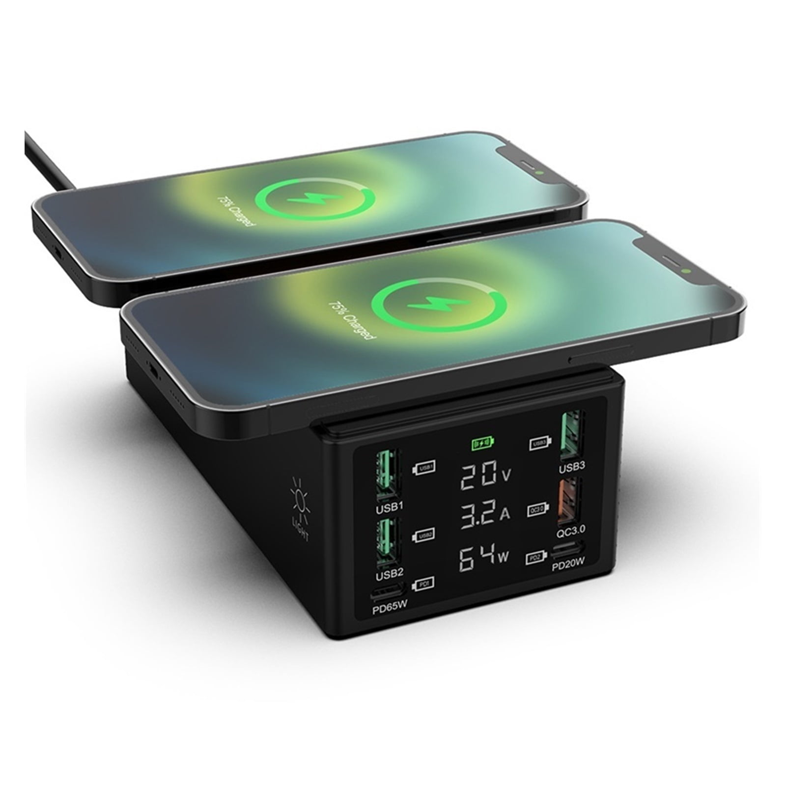 150W Multi USB Wireless Charger 4 Port USB Charging Station Organizer ...