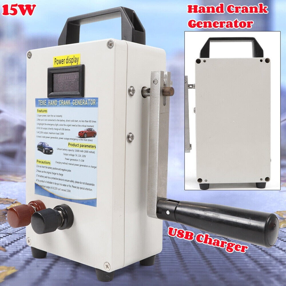 150W Portable Manual Hand Crank Dynamo Generator Emergency Survival ...