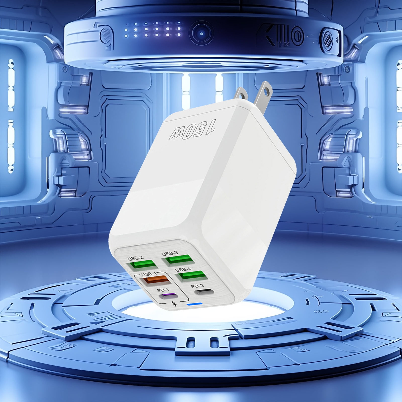 150W Power Adapter Charging Head with 4 USB and 2 PD Ports, Multi-Port ...