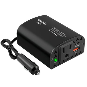 150W Power Inverter 12V DC to 110V AC Car Plug Adapter Outlet Converter ...