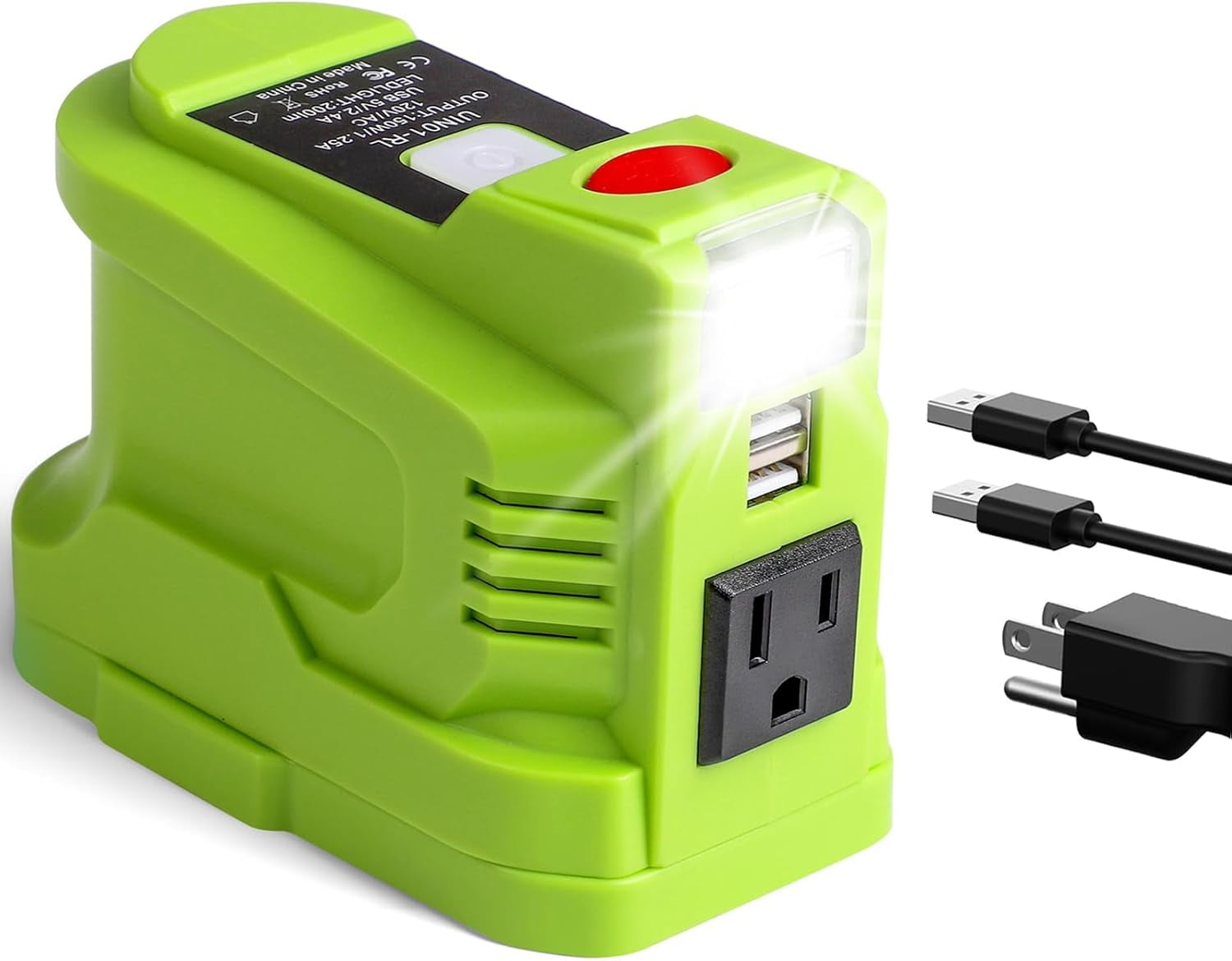 150W Power Inverter for Ryobi 18V, DC 18V to AC 110-120V Battery Inverter, Portable Power ...