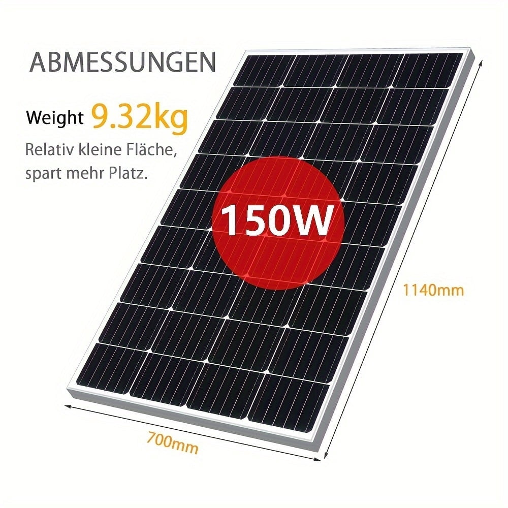 150W Solar Panel Monocrystalline Solar Module For RV and Other Off-Grid ...