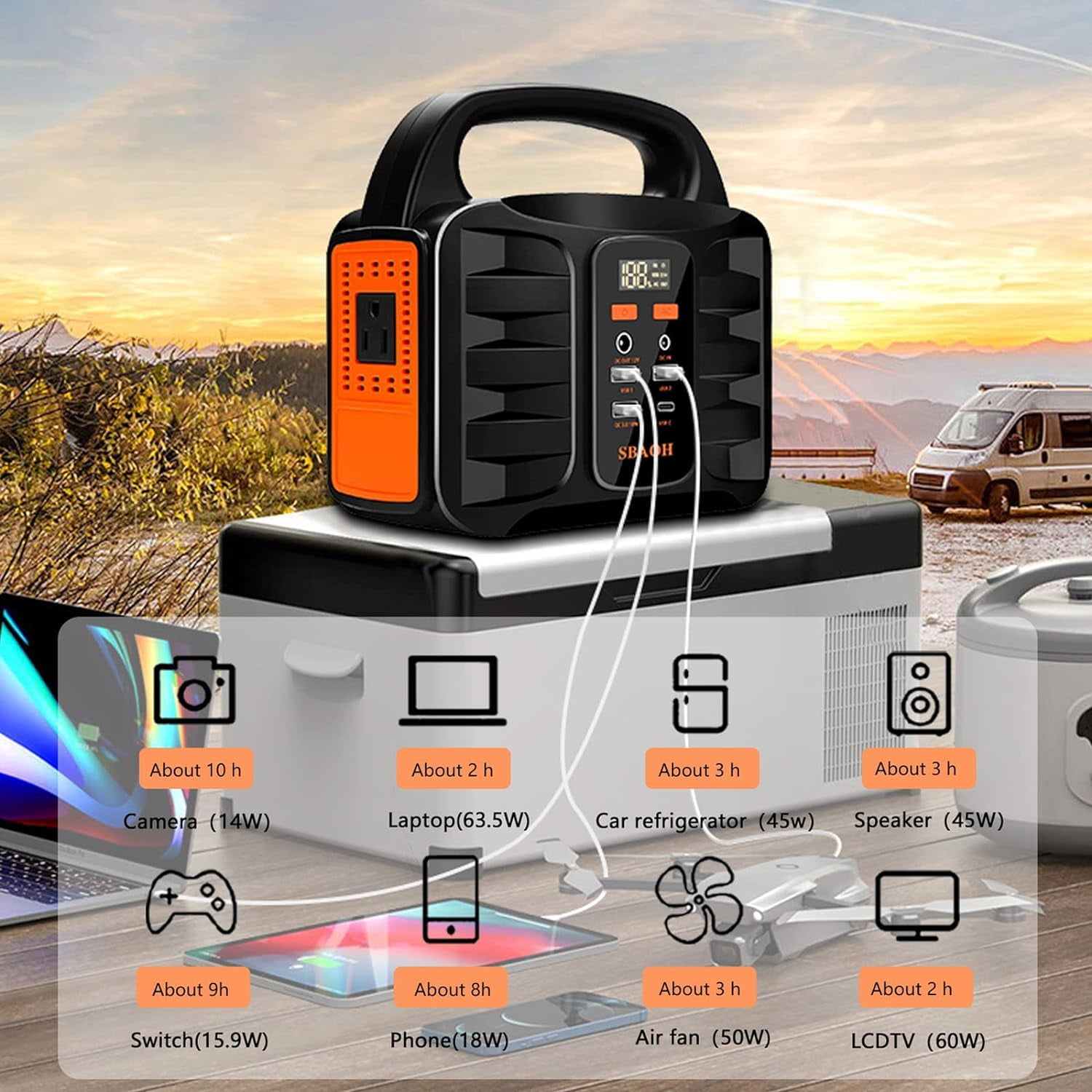 150W portable power station 155Wh 42000mAh lithium battery generator ...