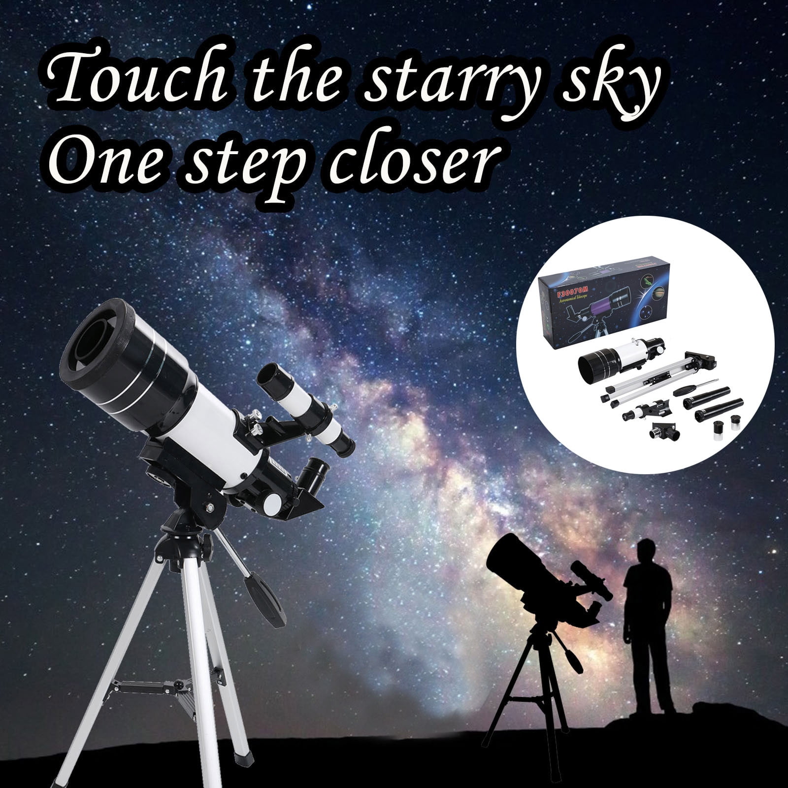 150X Telescope for Kids 8-12 Adults Beginners, Profession Refractor ...