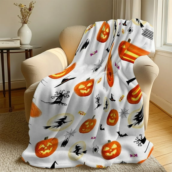 150X130Cm Halloween Flannel Blanket – Cozy Flannel Throw for Air ...
