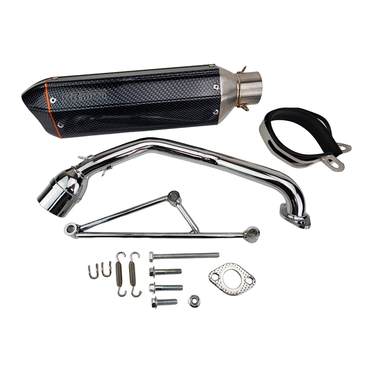 PITMOTO 150cc GY6 Scooter High Performance Exhaust Muffler - Carbon ...