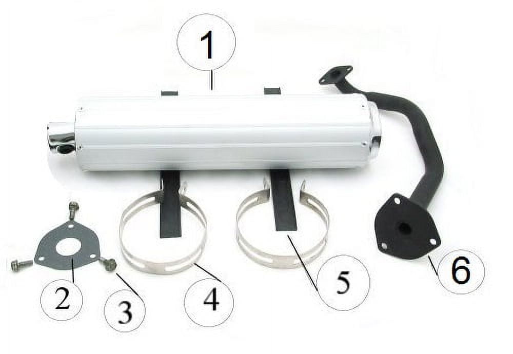 150cc Scooter Moped GY6 High Flow Performance Silver Muffler Exhaust ...