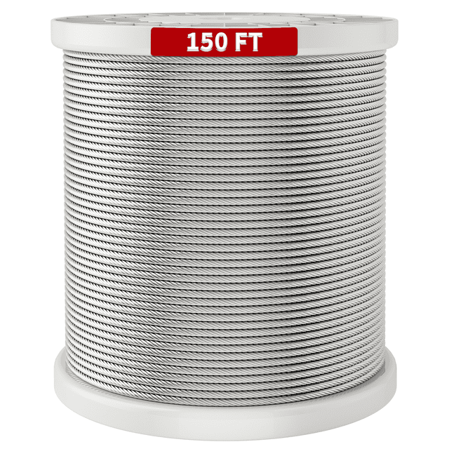 150ft 1/8 inch Stainless Steel Cable, T316 Deck Aircraft Cable Railing ...