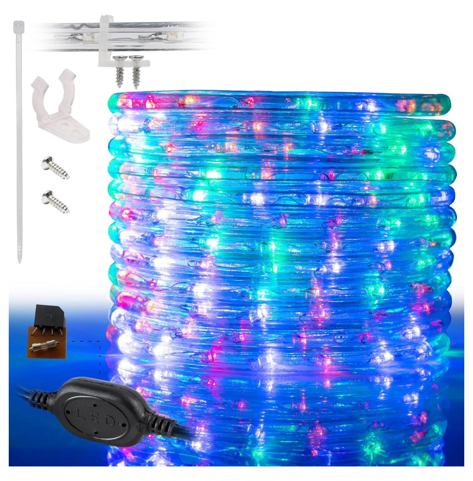 150ft Colorful LED Rope Lights, Connectable Outdoor Permanent ...