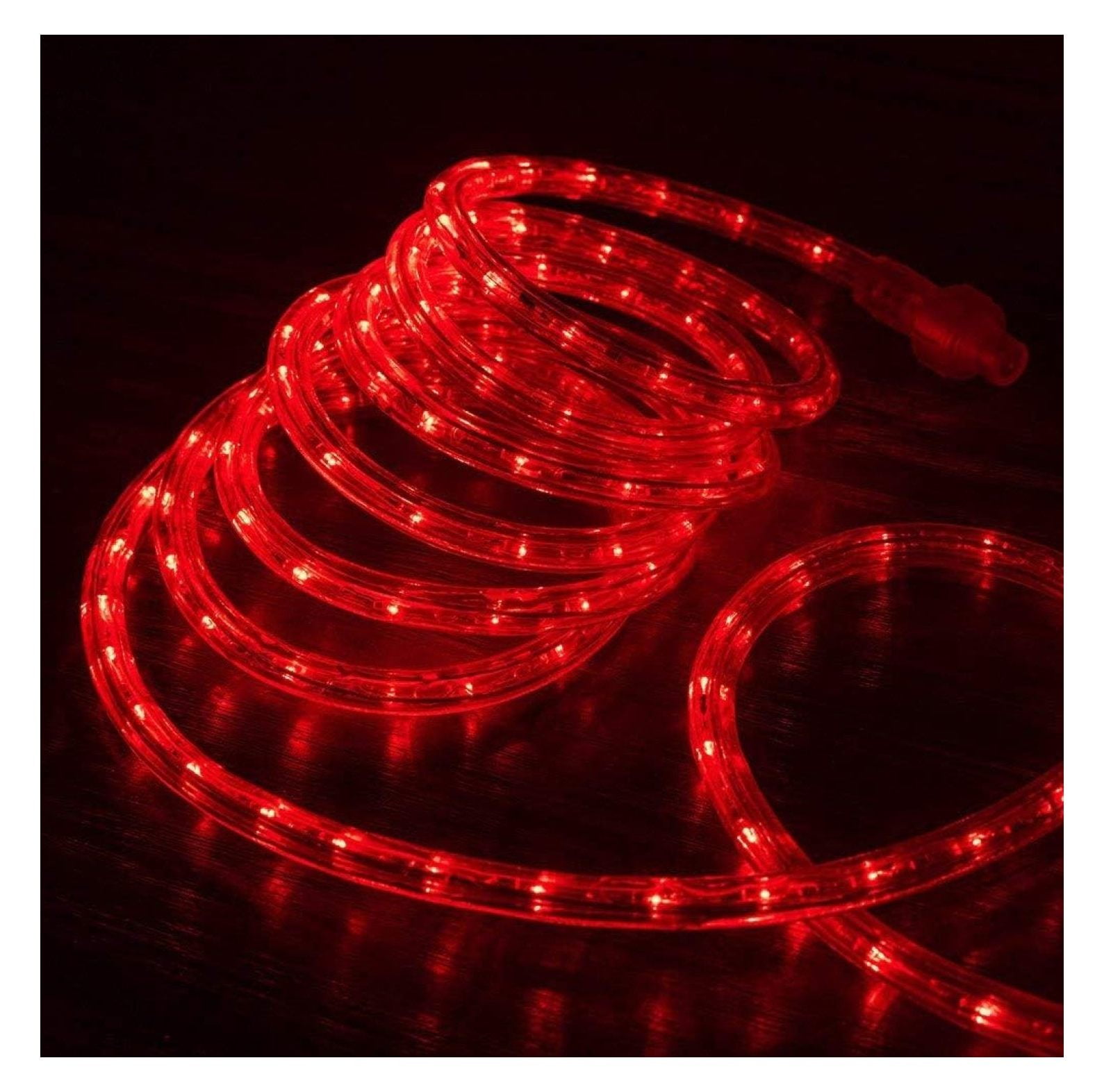 150ft Red LED Rope Lights, Connectable Outdoor Permanent Waterproof ...