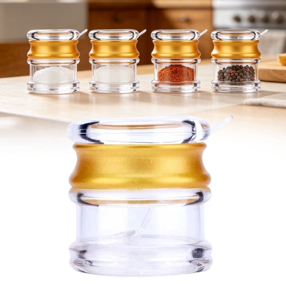 150ml Acrylic Jars with Spoon, Transparent Seasoning Containers with ...
