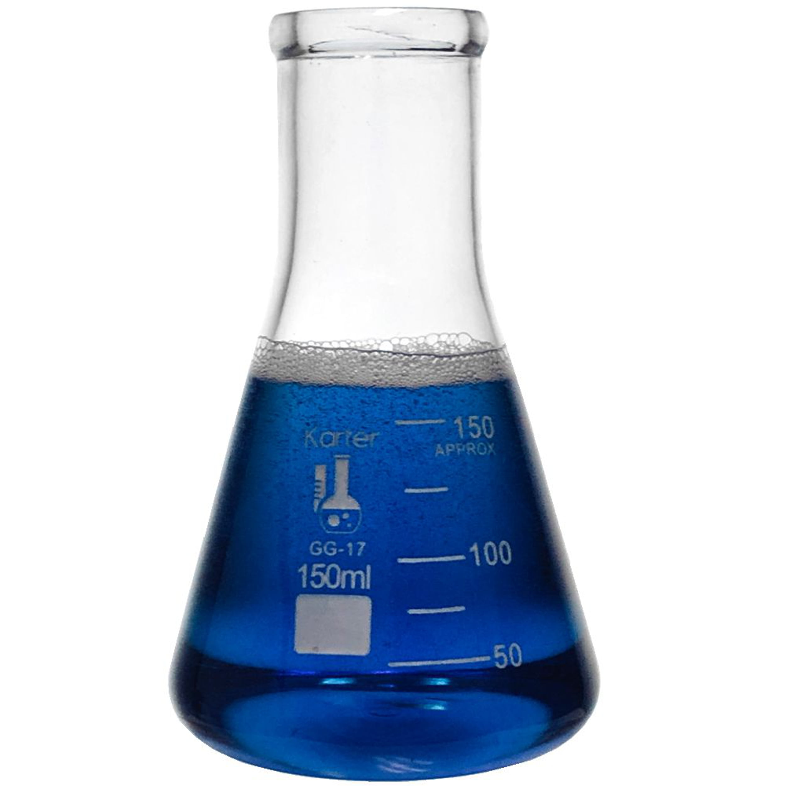 150ml Flask, Narrow Mouth Erlenmeyer, Borosilicate 3.3 Glass, Karter ...