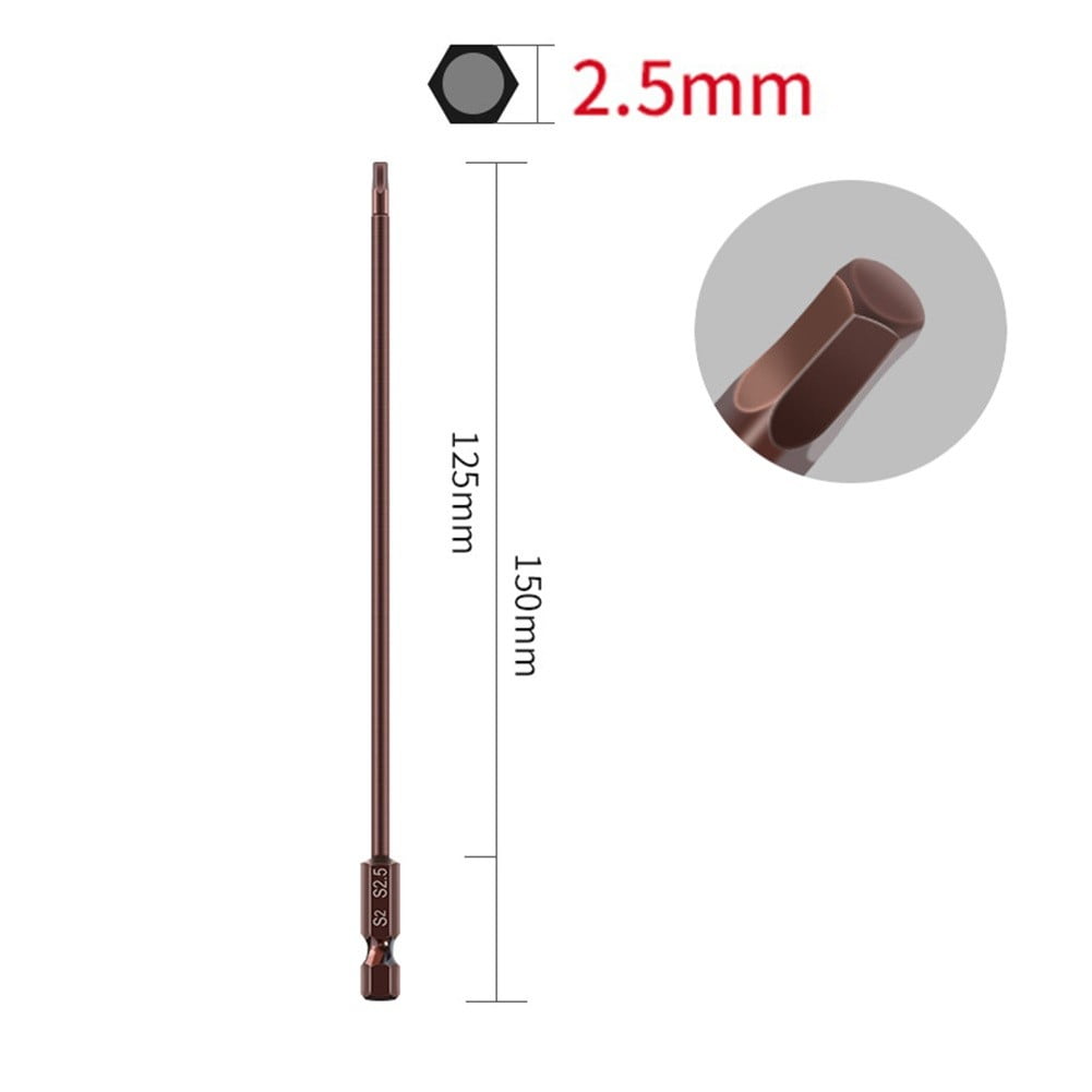 150mm H1.5-H6 Alloy Steel Magnetic Hex Head Screwdriver Bits Screw ...