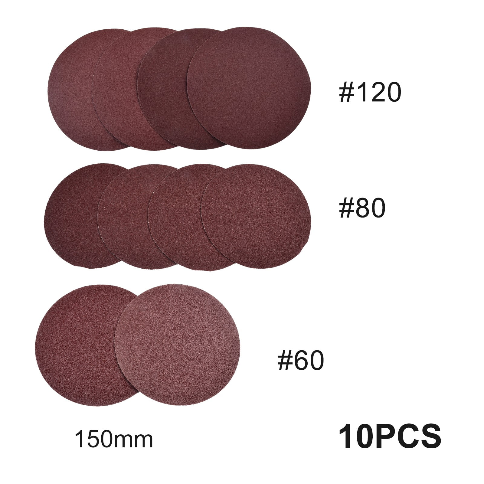 150mm Round Sanding Discs 6 Inch Sandpaper Disk Sheets Grit 60-120 for ...