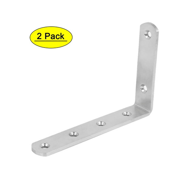 150mm x 100mm Stainless Steel L Shaped Wall Mounted Angle Bracket Brace ...
