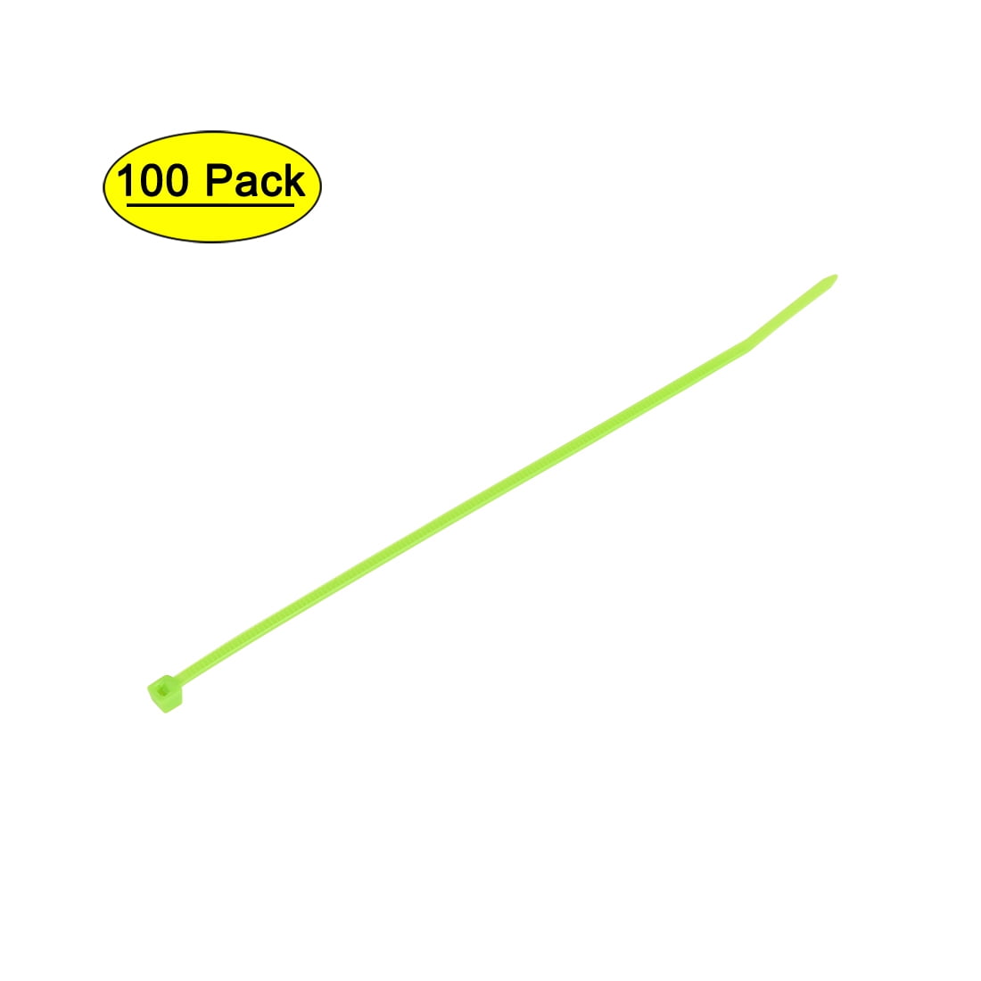 150mm x 2.5mm Fluorescent Green Cable Zip Ties Self-Locking Nylon Tie ...