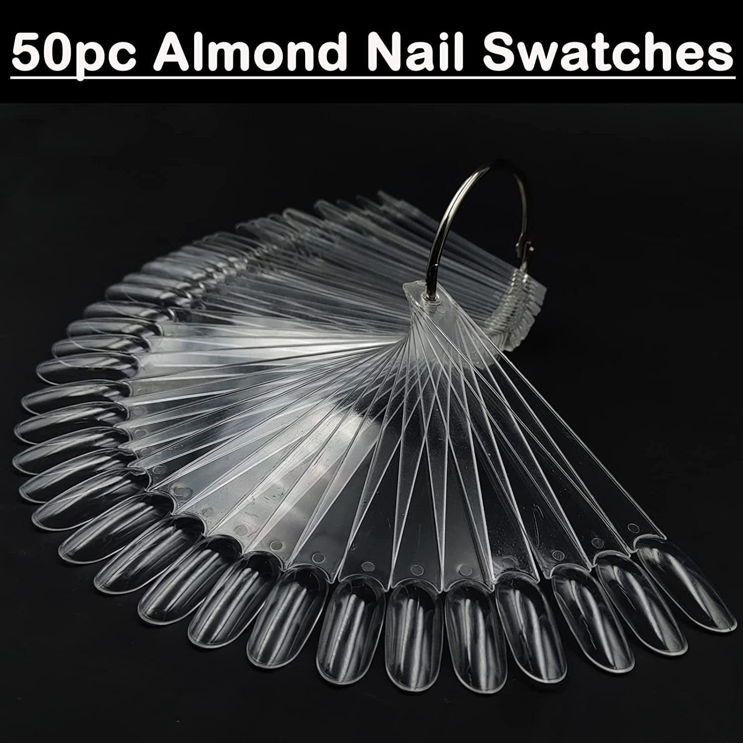 150pc Clear Nail Swatch Sticks Long Stiletto Cofffin Almond Nails ...