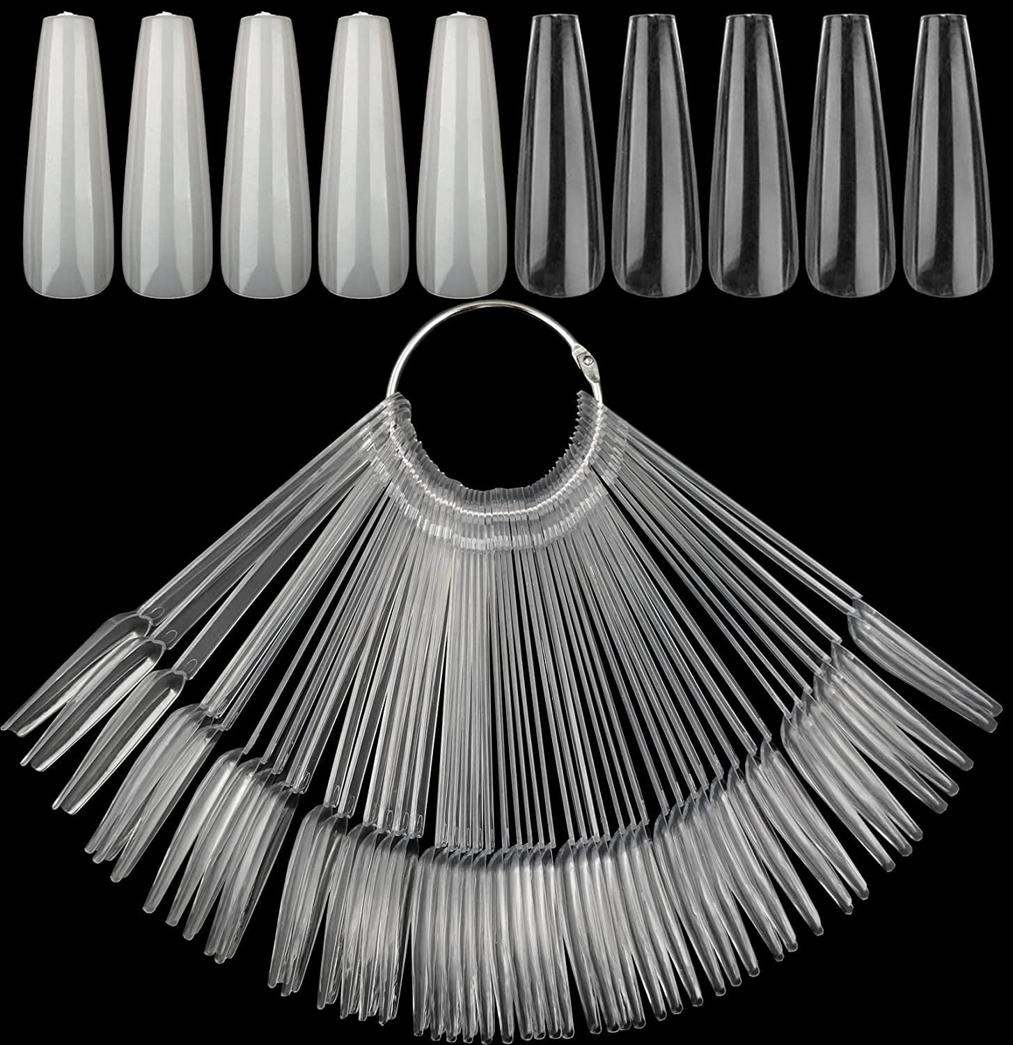 150pc Long Coffin Nail Swatch Sticks Vanish Polish Color Design Display ...