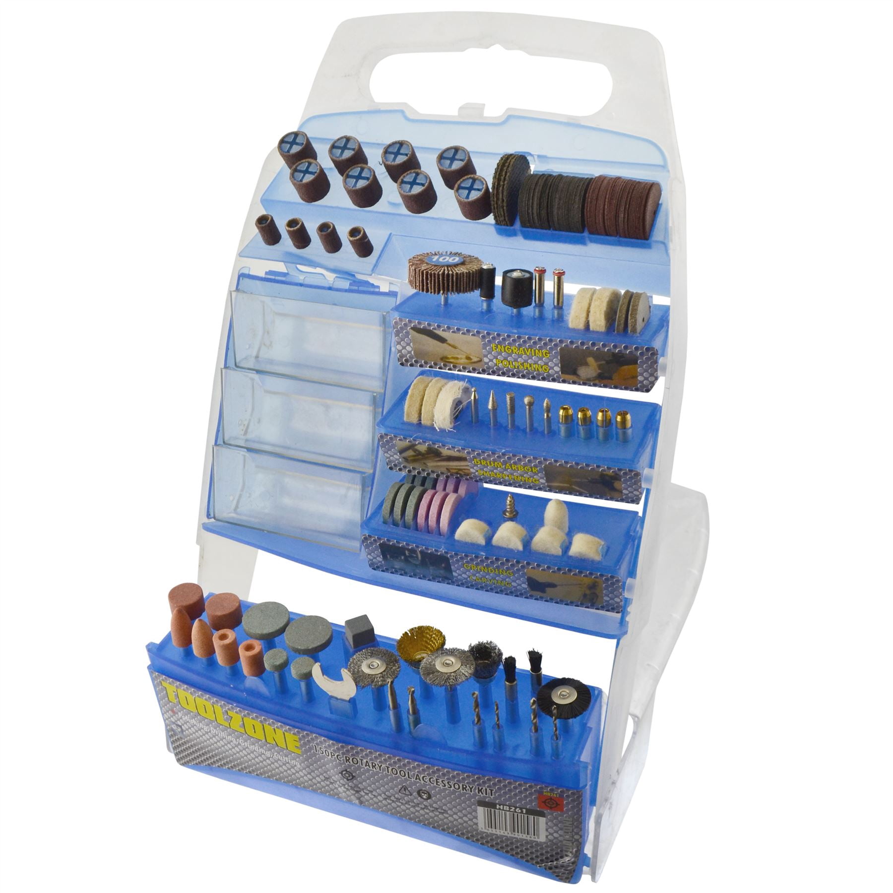 150pc Rotary Tool / Die Grinder Stone Sand Paper Accessory Cutting Kit ...