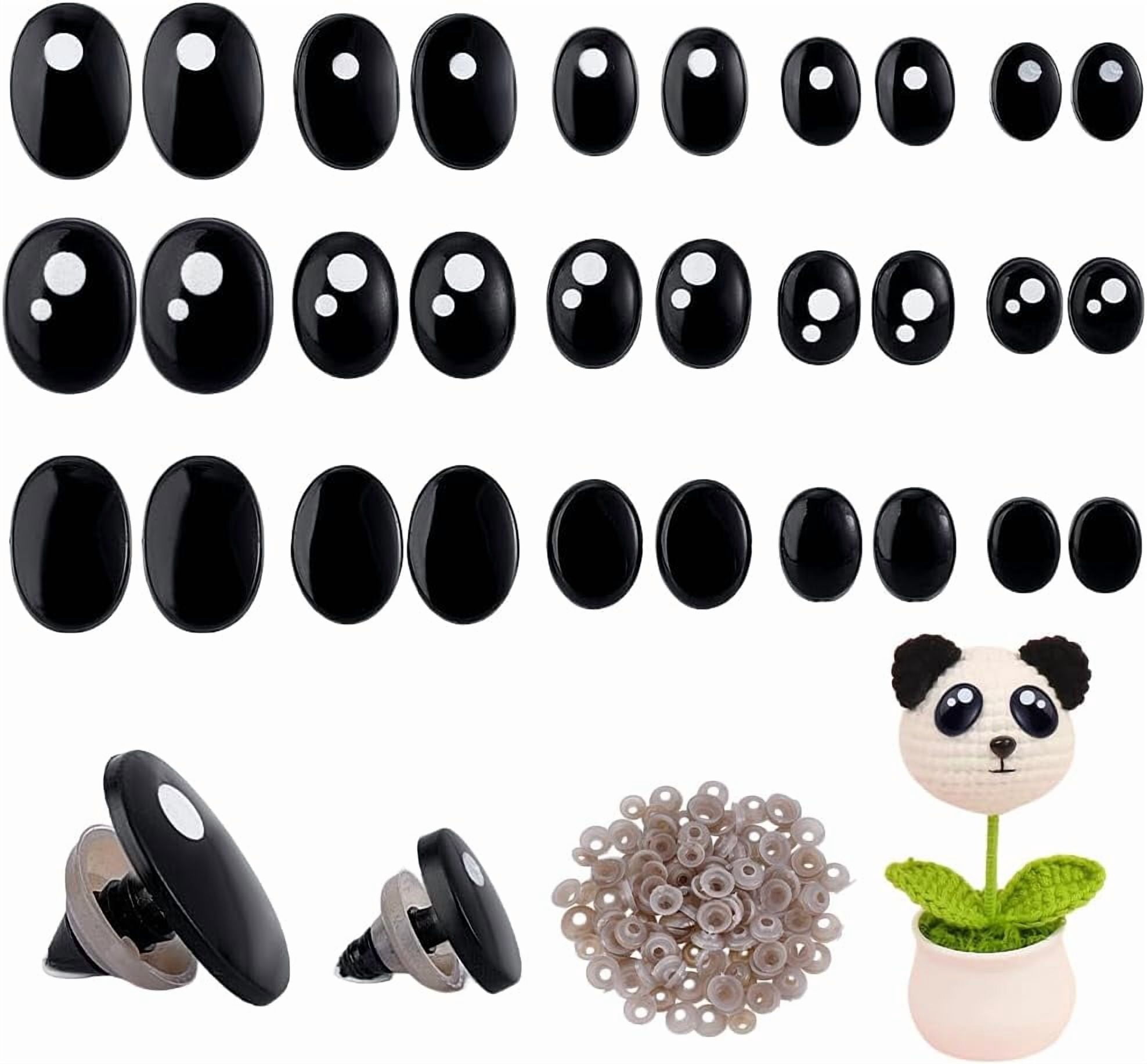 150pcs 3 Styles Safety Eyes for Crochet 7~16mm Crochet Eyes Round/Oval ...